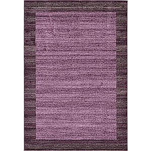 Unique Loom Del Mar Collection Area Rug-Transitional Inspired with Modern Contemporary Design, 6' 0 x 9' 0 Rectangular, Violet/Ivory