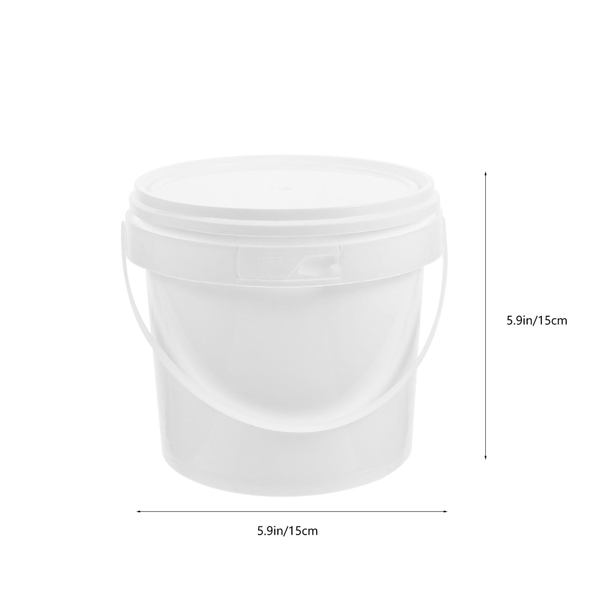 Cabilock 2pcs L Toy Portable Handle Heavy Food Grade Household Kids Tub Ice Treasure Duty Container Buckets Cream with Pail Kitchen Lid Bucket Storage All White Plastic Barrel Toys Bucke