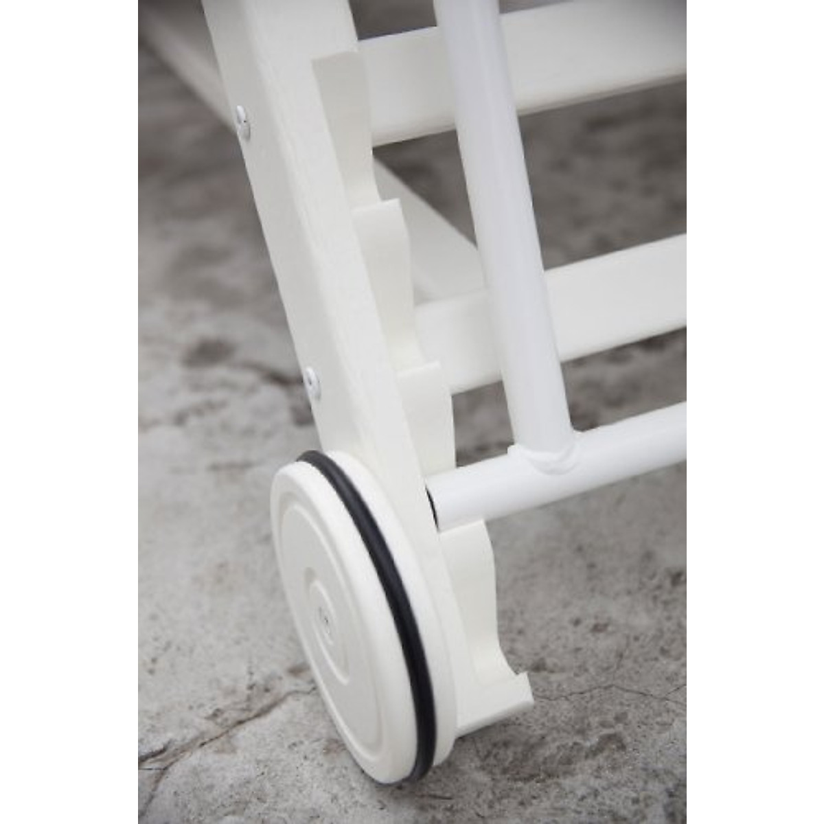 POLYWOOD NAW2280WH Nautical Wheeled Chaise, Stackable, White