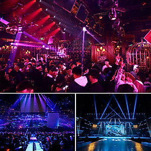 Seven Stars Moving Head DJ Light, 8 Beams Spider LED Stage Light, Master-Slave/DMX/Sound/Auto Control Modes, RGBW 4 in 1 Spotlighting for Wedding, Karaoke, Disco, Light Show and Events (2 Pack)