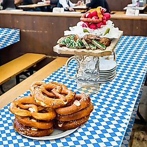 ZYP 5 Pcs Oktoberfests Tablecloth,54" x 108" Oktoberfests Bavarian Vinyl Table Cover,Oktoberfests Decorations Party Table Cloth,Blue and White Tablecloth Oktoberfests Bavarian Flag Check Table Cloth