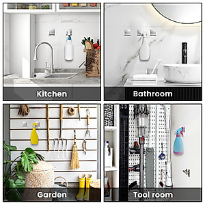 Daily Treasures 304 Stainless Steel Spray Bottle Holder, 6 Pieces Adhesive Spray Bottle Rack Wall Mounted Spray Bottle Hanger, Spray Bottle Organizer, Wall Mount Bottle Holder, Spray Can Holder Rack