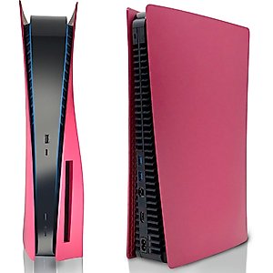 HAPROUND PS5 Face Plates for Disc Edition, Replacement Cover Plates, ABS Shell, Hard Shockproof PS5 Console Cover (Cosmic Red)