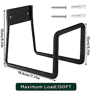 Metal Garden Hose Holder - Water Hose Hanger Wall Mount, Heavy Duty Hose Holder Hose Hook Holds Up to 150Ft for Outside Garden Hose, Expandable Hose, Hose Reel, Water Hose, Pocket Hose, Flexable Hose