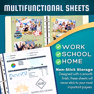 Sheet Protectors for 3 Ring Binder - 100 Premium Clear Plastic Page Protectors for 3 Ring Binder - Sleeves 8.5 x 11 for Paper & Documents