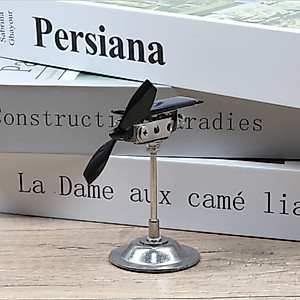 Sunnytech Solar Power Windmill Black Propeller Creative Solar Car Rotating Windmill Ornaments Dynamic Interior Decoration Science Home Office Toy for Desk Physics Toy Solar Car Decoration WJ154