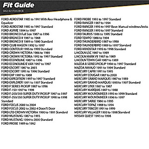 Metra 95-5025 Double DIN Installation Dash Kit for 1987-1993 Ford Mustang & Scosche FD02BCB Compatible with 1986-97 Ford Power/Speaker Connectors/Wire Harness