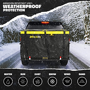 Mockins 30 Cu Ft Heavy Duty Trailer Hitch Cargo Carrier Bag | 60"x24"x36" Weatherproof Cargo Bag for Hitch Rack| Vinyl Vehicle Soft Shell Carriers w/Straps & Combo Lock | Waterproof Truck Bed Storage