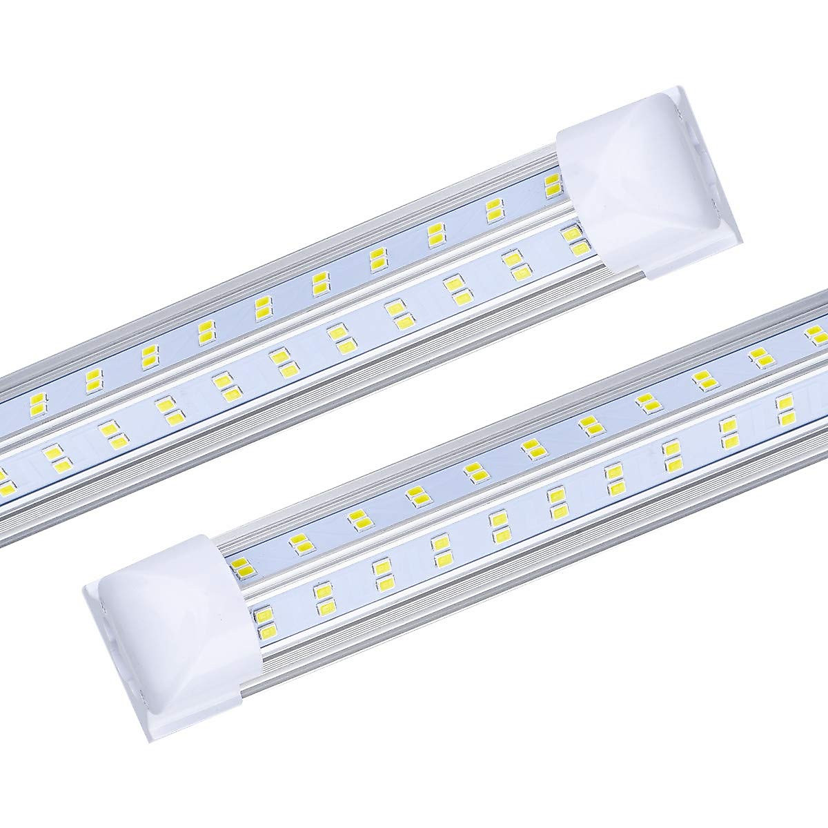 BSK.BESTKA 25 Pack 4FT LED Shop Light, 75W Integrated LED Tube Light,9000LM,6000K, Double Sided 4 Rows V Shape 270 Degree Lighting LED Bulbs for Garage Warehouse Workshop,Plug and Play,Linkable