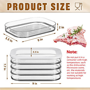 Tioncy Deli Meat Container for Fridge 4 Layer Stackable Lunch Meat Container with Lid for Refrigerator Food Storage Boxes for Cheese Turkey Pantry Lunch Bacon Cheese