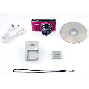 Canon PowerShot SX260 HS 12.1 MP CMOS Digital Camera with 20x Image Stabilized Zoom 25mm Wide-Angle Optical Lens and 1080p HD Video (Red)