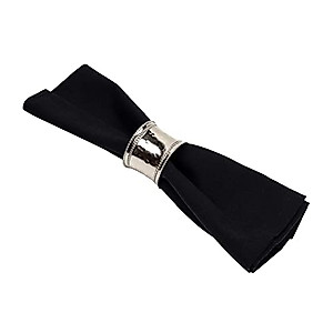 Urban Villa Solid Slub Set of 4 Dinner Napkins (20X20 in) Cotton Everyday Use Premium Quality Over Sized Cloth Napkins with Mitered Corners Ultra Soft Durable Hotel Quality (Black) Halloween