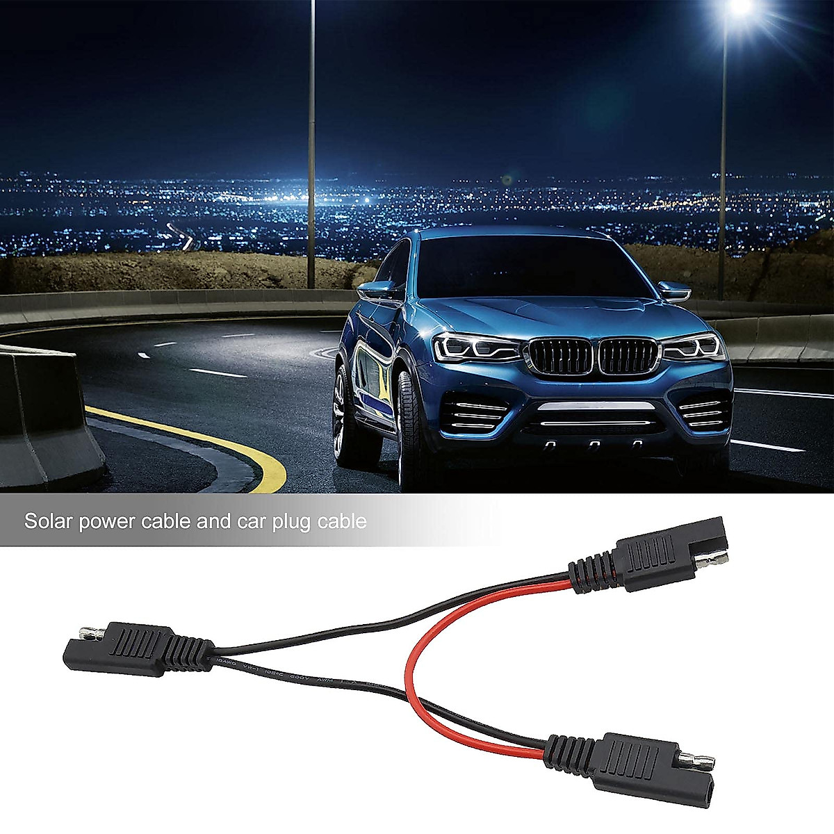 SING F LTD 1pcs 1 to 2 SAE Connector Cable SAE Red Black White Y Splitter Adapter Quick Release Connector Power Charger Adapter Quick Connect Disconnect Plug SAE Connector 18AWG 20.5cm