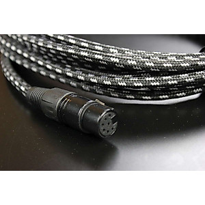 7 Pin XLR 20ft Female to Male Vacuum Tube Microphone 20' Cable Cord Black Tweed