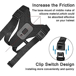 Taisioner Motorcycle Helmet Mount Chin Strap for GoPro AKASO or Other Action Camera Cycling Video Record Accessories ( Second Generation )