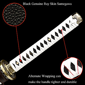 HanBon Forged The Walking Dead Sword Michonne Katana Sword Real Japanese Samurai Sword Katana T10 Steel Full Tang Blade Sharp Can Cut Bamboo Trees