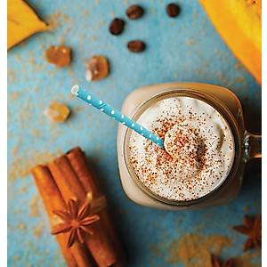 RSVP International (PS-1000D) Dotted Paper Straws, 100 Count | Each Straw 7.34" Long | Lovely Design & Biodegradable | For Hot & Cold Beverages | For Parties, Events & More