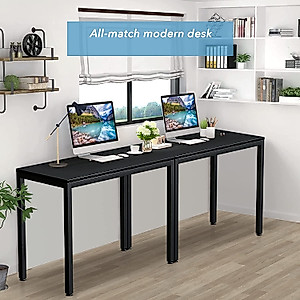 PayLessHere Home Office Gaming Large Corner Writing Black Student Art Modren Sturdy Simple Style ​PC Wood and Metal Desk Workstation for Small Space, 39" (39 in Computer Desk)