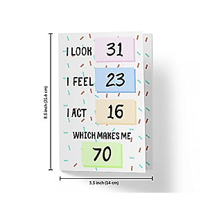 Funny 70th Birthday Cards For Women Or Men – For Friends, Family, Lover, Etc. – Funny Birthday Cards 70 years old – Perfect Funny Birthday Cards 70th Anniversary – With Envelope - One Card (1)