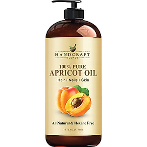 Handcraft Blends Apricot Kernel Oil - Cold-Pressed 16 Fl Oz - 100% Pure and Natural - Premium Grade Carrier Oil for Skin and Hair - Hair and Body - Massage - Hexane-Free