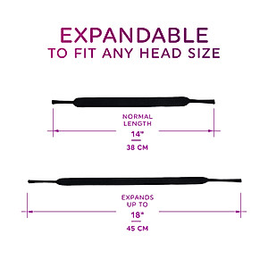 SQV Eyeglasses Holder Strap Premium Soft Neoprene Adjustable Sport Eyeglasses Holder for Men & Women - Glasses Cord Lanyard - Eyeglass Retainer (2, Black)