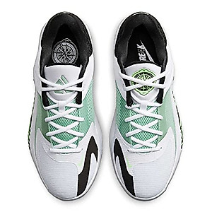 Nike Men's Zoom Freak 4 Basketball Shoes, White/Black-barely Volt, 10.5