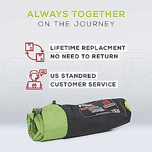 Gear Doctors Ultralight 17oz Apollo-Air Sleeping pad + Teal Anti Slip Camping Pillow Duo, 5.2 R-Value 4 Season Air Mattress with Ergonomic Ultralight Pillow The Size of A Soda Can