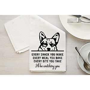 HTDesigns Corgi Dog, Tea Towel, Every Snack You Make, Every Bite You Take, Kitchen Decor, Dish Towels, Corgi Dog Mom, Corgi Gifts, Waffle Weave Kitchen Towel