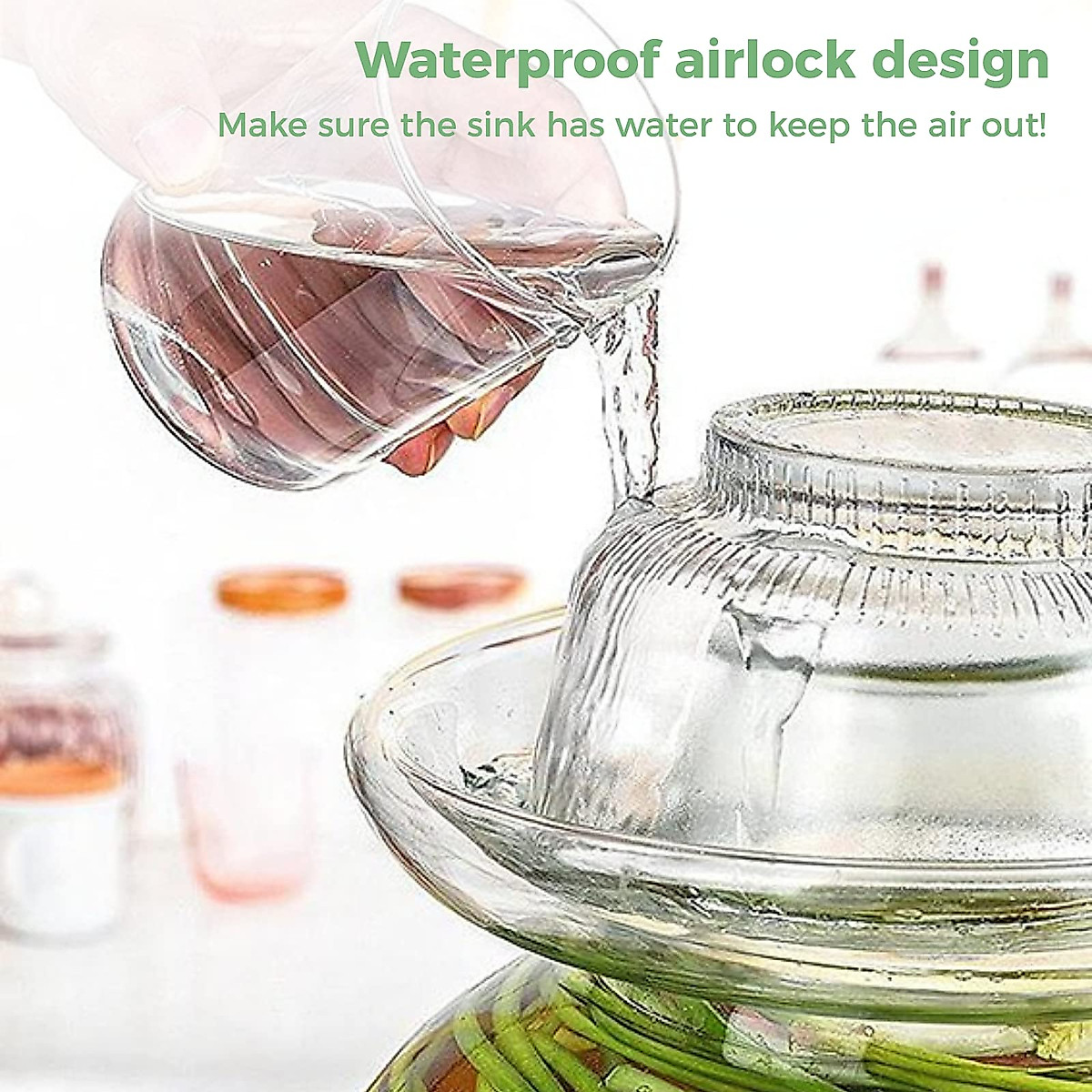 Anjetan 1.5L/2.5L/4.5L Glass Fermenting Jar, Large Capacity Sealed Pickle Jar, (A 1.5L/52oz)