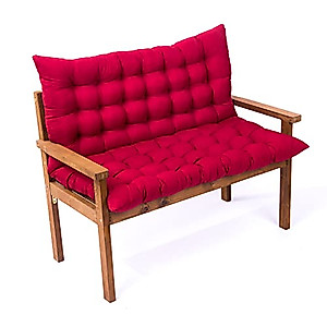 Hruile Replacement Cushion for Outdoor Patio Swing, 2-3 Seater Bench Cushion with Backrest, 3 Inch Thick Seat Cushion Sofa Pad