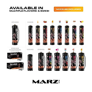 Marz Max Premium Whipped Cream Charger 2100G 3.3L - Food Grade Nitrous Oxide Tank Pure Flavored N2O Chargers - For Any Standard Whipping Cream Dispenser (1, 2100g 3.3L)