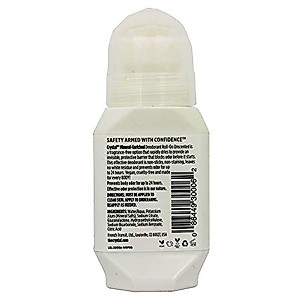 CRYSTAL Mineral Deodorant Roll-On Unscented Body Deodorant With 24-Hour Odor Protection, Aluminum Chloride & Paraben Free, 2.25 FL OZ (Packaging May Vary)