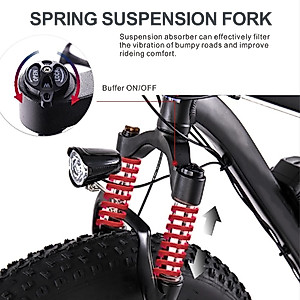 Super Handsome - 26 Inch 750W 48V13.2AH Snow Electric Bike Fat Tire Mountain Electric Bike Cross Country Electric Bike (Black)