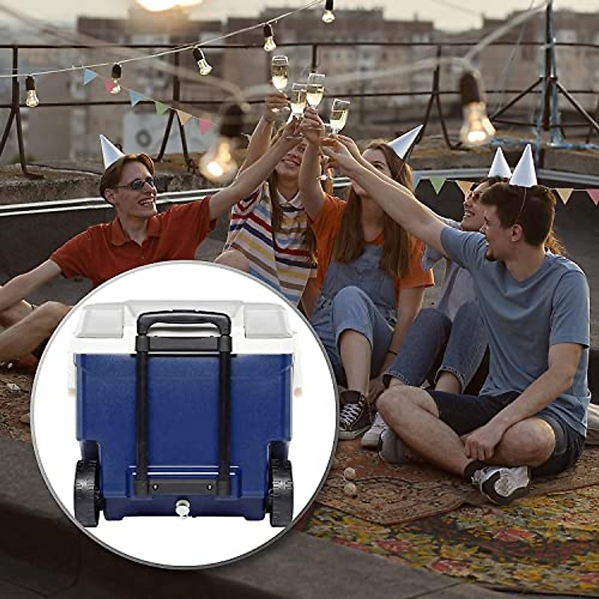 Cooler Replacement Handle for Igloo 50 and 60 Qt Coolers, Igloo Ice Cube Cooler Replacement Handle, Telescoping Handle for Island Breeze 50 and 60 Qt Roller Coolers