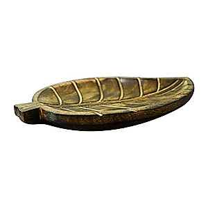 Ajuny Decorative Wooden Tray Platter for Serving Snacks Fruits Hand Carving Home Gifts