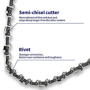 Abroman 3 Pack S62 18 inch Chainsaw Chain 3/8" Pitch .050" Gauge 62 DL for Craftsman Homelite Echo CS370 CS370F CS400 Poulan Pro 2050 2055 P3818 P3314 Remington RM4214 RM4216 RM4218 Saw
