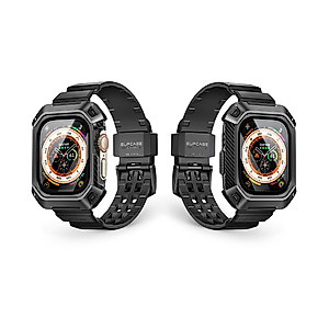 SUPCASE for Apple Watch Ultra Case with Band (Unicorn Beetle Pro), [2X Screen Protector] [Military-Grade Drop Protection] Rugged Men Cover with Adjustable Strap Band for iWatch Ultra 2/1, Black