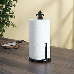 Home Basics PH44395 Cast Iron Fleur De Lis Paper Towel