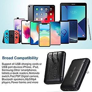 USB Wall Charger, Pofesun Dual Port USB Slim Charging Block Power Adapter with Foldable Plug Compatible for iPhone Xs/XS Max/XR/X/8 Plus/7/6S Plus,iPad,Samsung Galaxy,HTC,Moto,LG, Nexus and More-Black