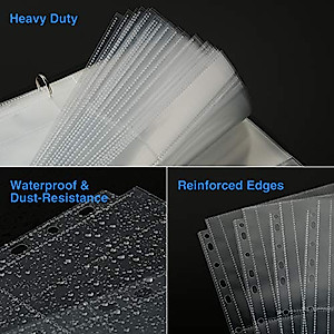 Sooez 30 Pack Heavy Duty Photos or Postcards Page Protectors, Plastic Clear Photo Holder Sleeves for 3 Ring Binder, Two 5'' x 7'' Pockets Per Page, Top Loading Perfect for Checking & Organizing