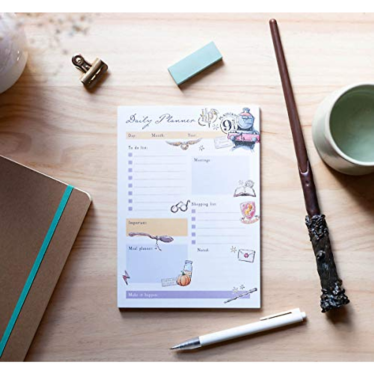 Grupo Erik Harry Potter Weekly Planner A5 - Desk Calendar - Family Calendar - 54 Tear Off Pages - Desk Planner - Organiser Planner - Harry Potter Gifts - Harry Potter Merchandise