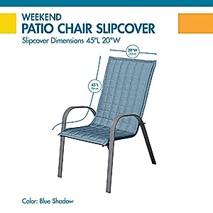 Duck Covers Weekend Water-Resistant Patio Chair Slipcover, 45 x 20 Inch, Blue Shadow