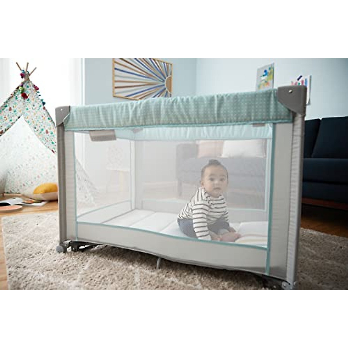Cosco Rocking Bassinet with Play Yard DLX, Rainbow
