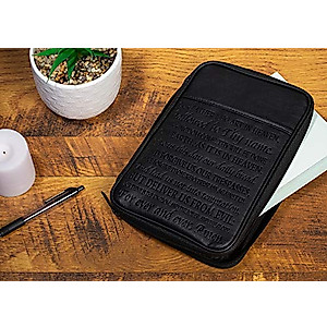 The Lord's Prayer Black Debossed Thin line Vinyl Zippered Bible Case Cover