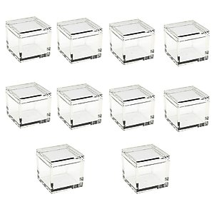 VIGAN 10PCS/Set Acrylic Cases Element Cubes Box For Element Cube Shape Clear Boxes Collection Storage For 10MM 25.4MM Element Cubes (10PCS S(14X14X14MM))