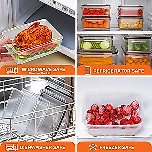 Food Storage Container with Lid (22 Lids & 22 Containers) - Airtight Leakproof Plastic Kitchen Organization Set Reusable Microwave/Freezer/Dishwasher Safe Meal Prep Container with Label & Pen