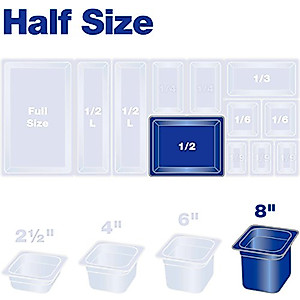 Carlisle FoodService Products 10223B07 StorPlus Half Size Food Pan, Polycarbonate, 8" Deep, Clear