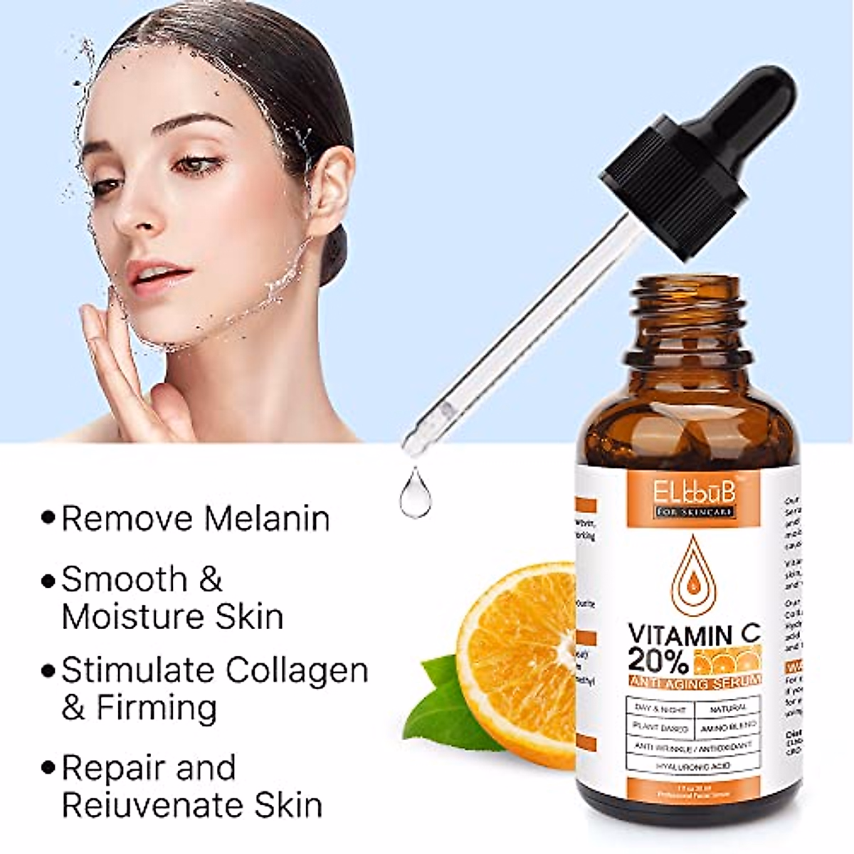 Premium 20% Vitamin C Serum For Face - (2PACK) with Hyaluronic Acid, Retinol & Amino Acids - Boost Skin Collagen,Hydrate & Plump Skin, Anti Aging & Wrinkle Facial Serum