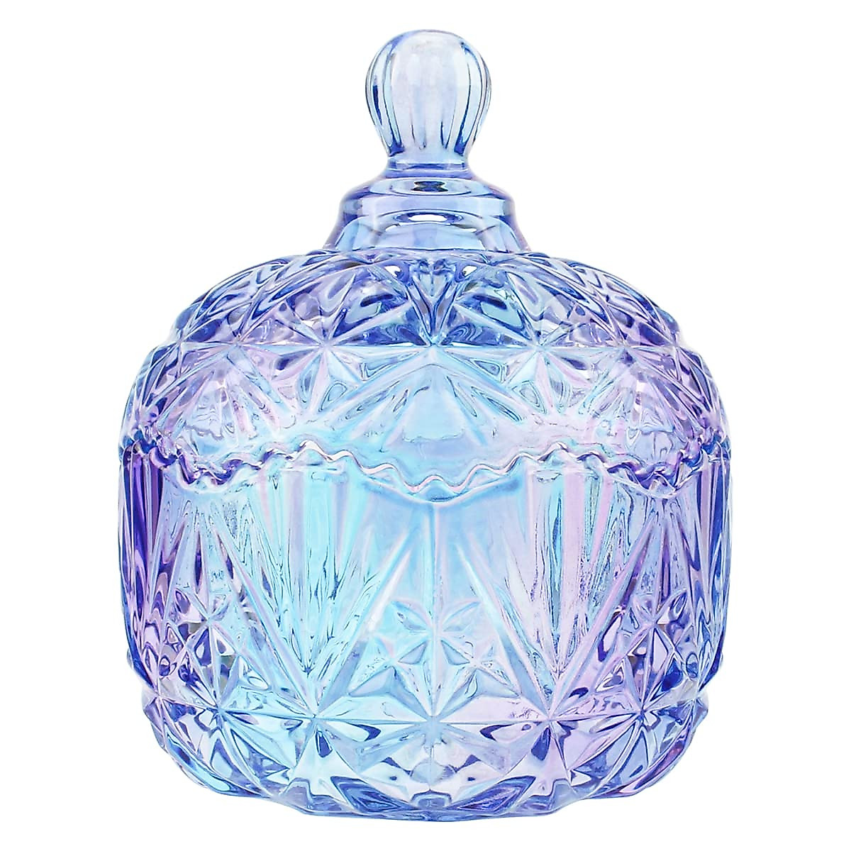 Danmu 1Pc Colorful Glass Storage Jar, Candy Jar with Lid, Cookie Jar, Jewelry Box Buffet Jar Biscuit Containers Color B(260ml / 9oz)