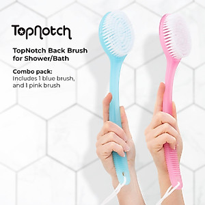 TopNotch Brush with Long Handle - 2 Pack Bath Shower Brushes